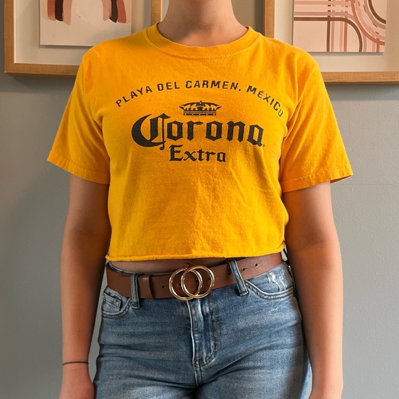 Tops | Vintage Corona Cropped Tshirt | Poshmark